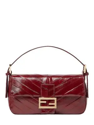 Fendi Fendi Baguette® 26424 Burgundy Inlaid Hagfish Leather Bag [red]